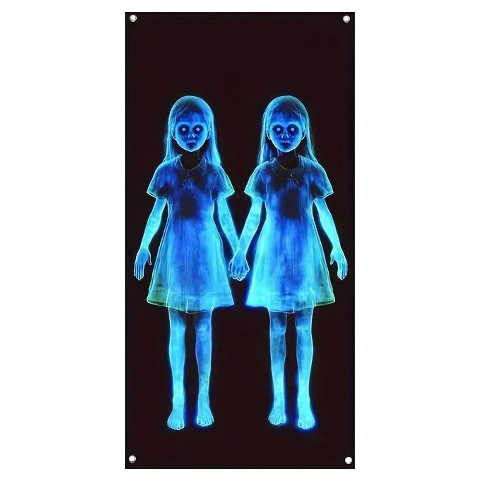 Halloween Ghost Curtain Decorations Female Ghost Window Cover Scary ...
