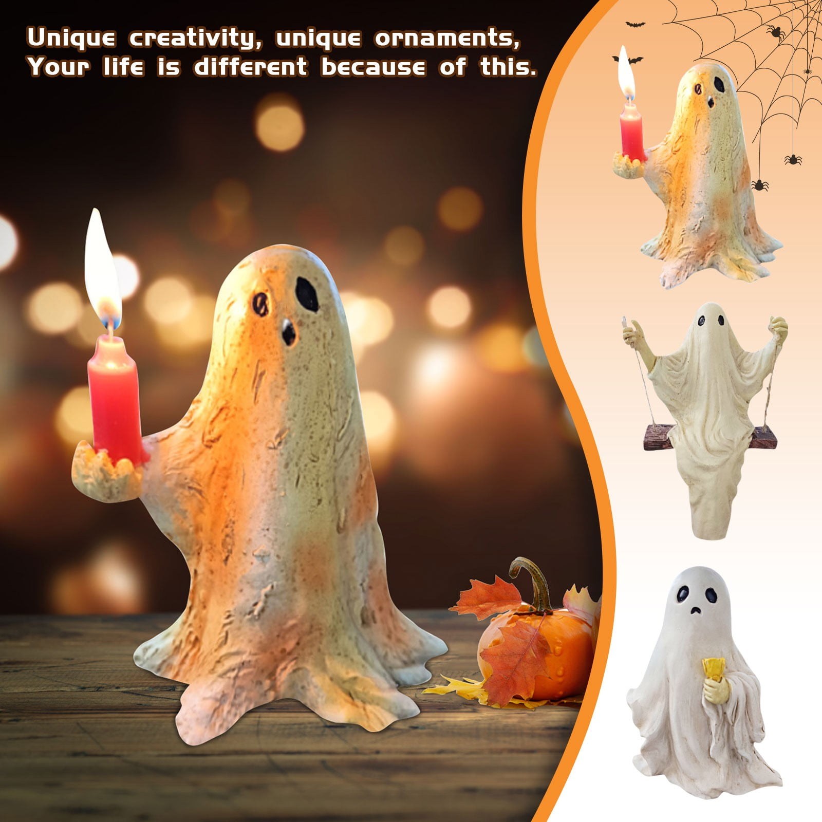 Halloween Ghost Decor Ghost Resin Statue Ornaments （Buy 2,Get 1 Free ...