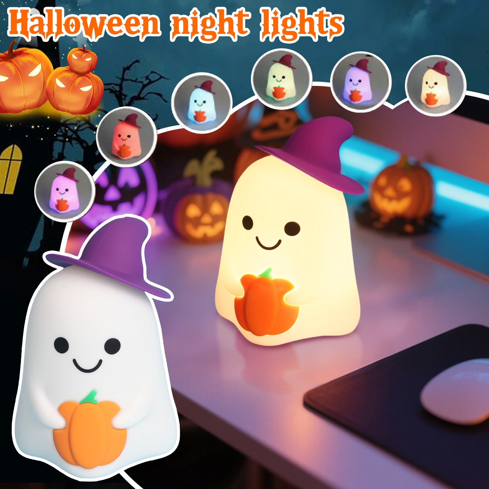 Halloween Ghost Decor Spooky Ghost Night Lights Ornament Halloween ...