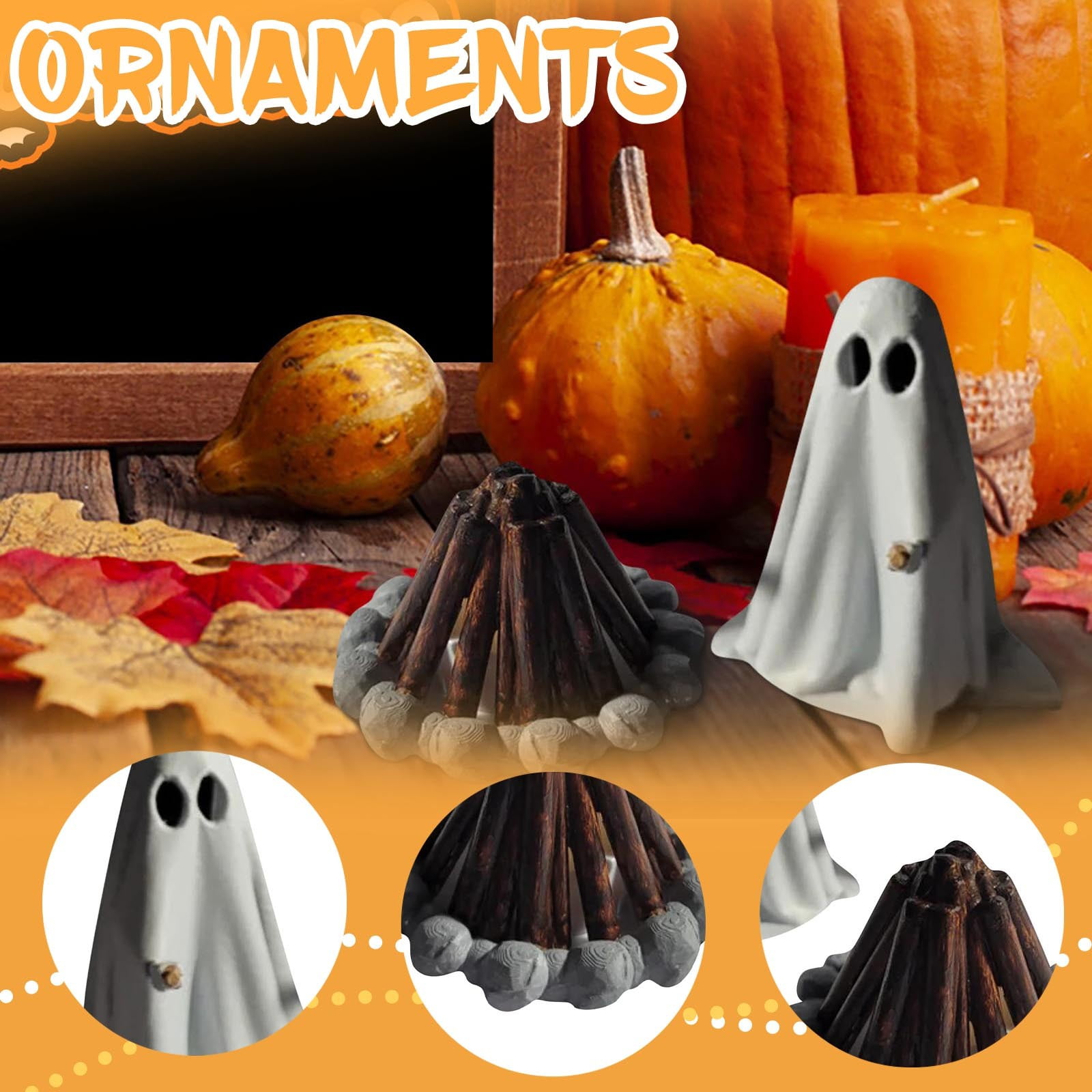 Halloween Ghost Decoration Spooky Statue Mini Ghost Campfire Decoration ...