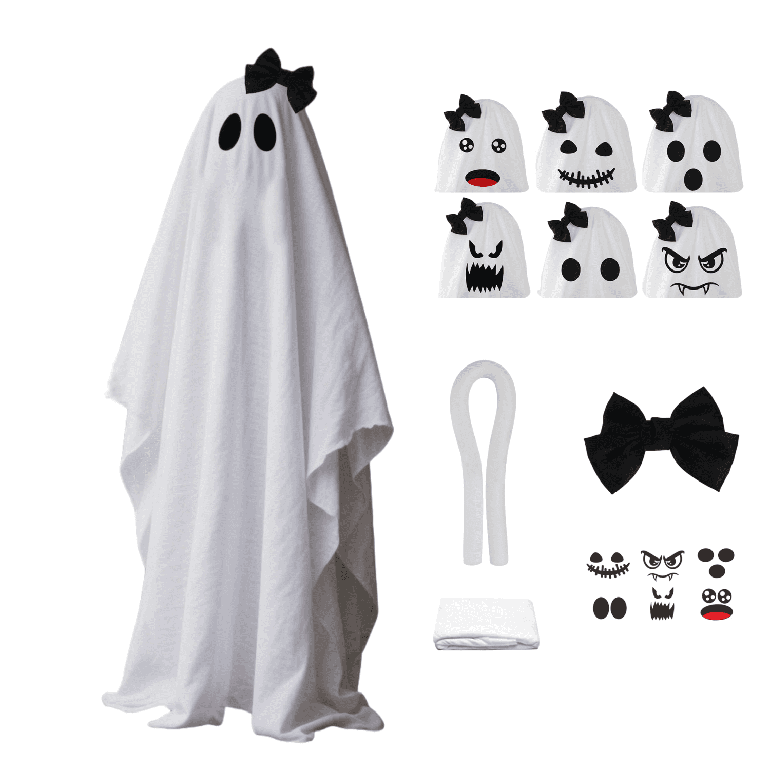 Halloween Ghost Decorations, DIY Spooky Ghosts Crafts, Set of 6 DIY ...