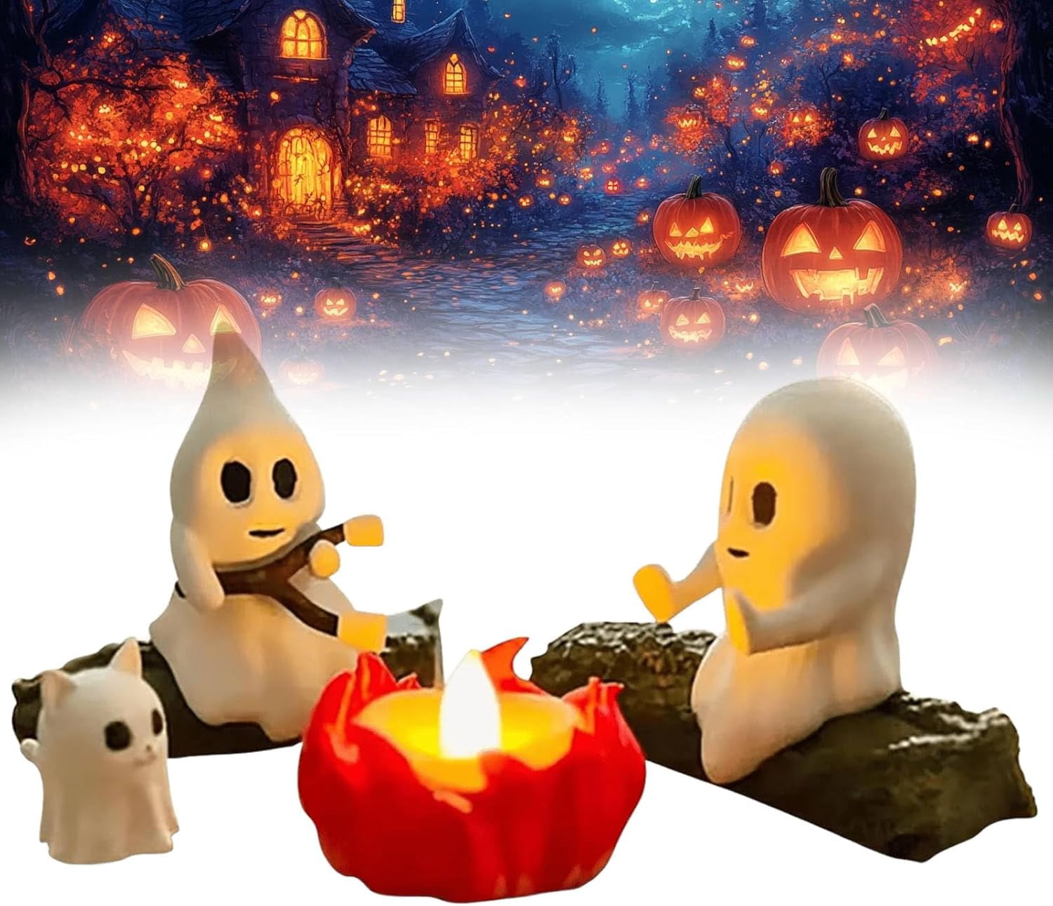 Halloween Ghost Decorations Hzyk Ghost Campfire Gathering, 2025 Cute ...