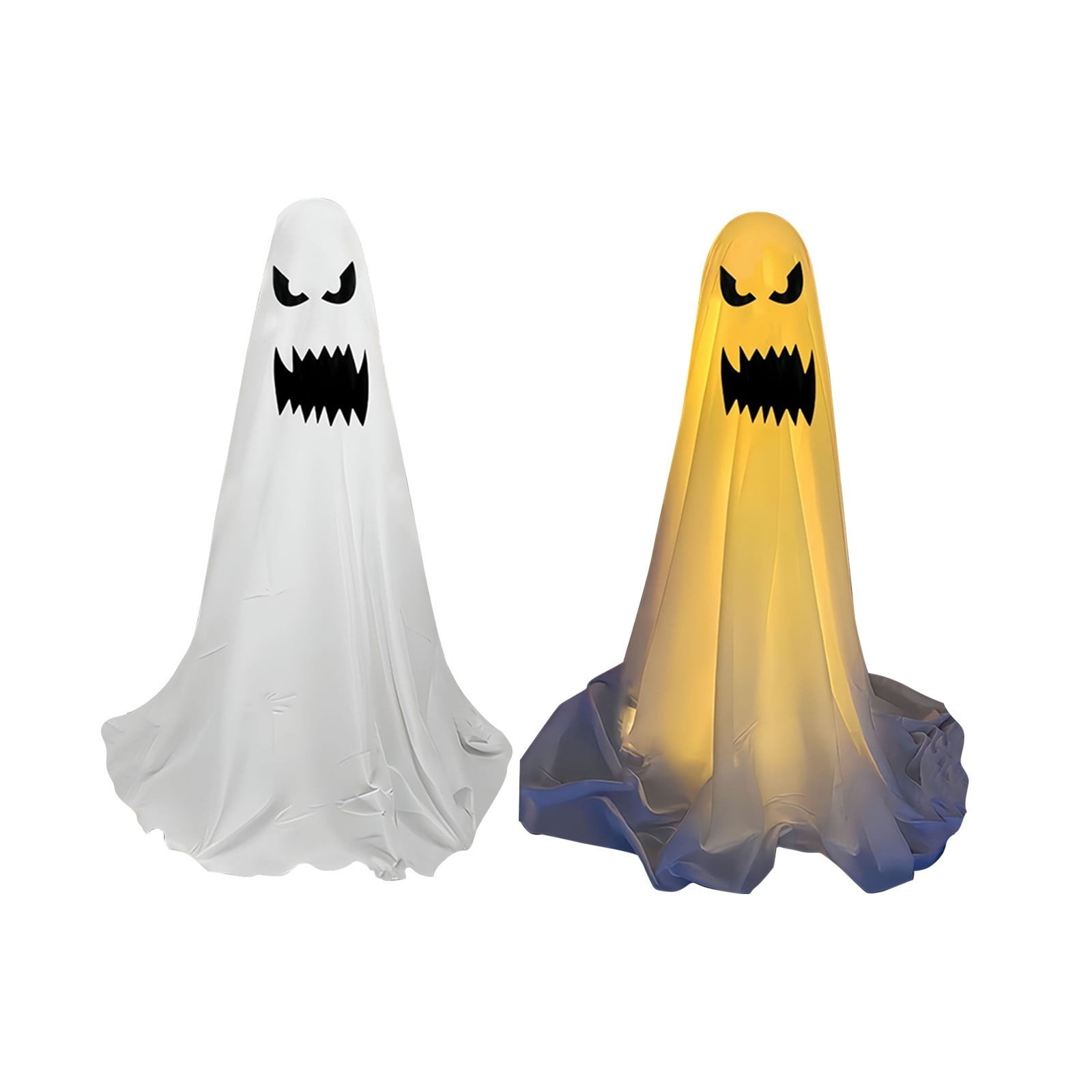 Halloween Ghost Decorations with LED Lights, 2 Pack Light-Up Ghost ...