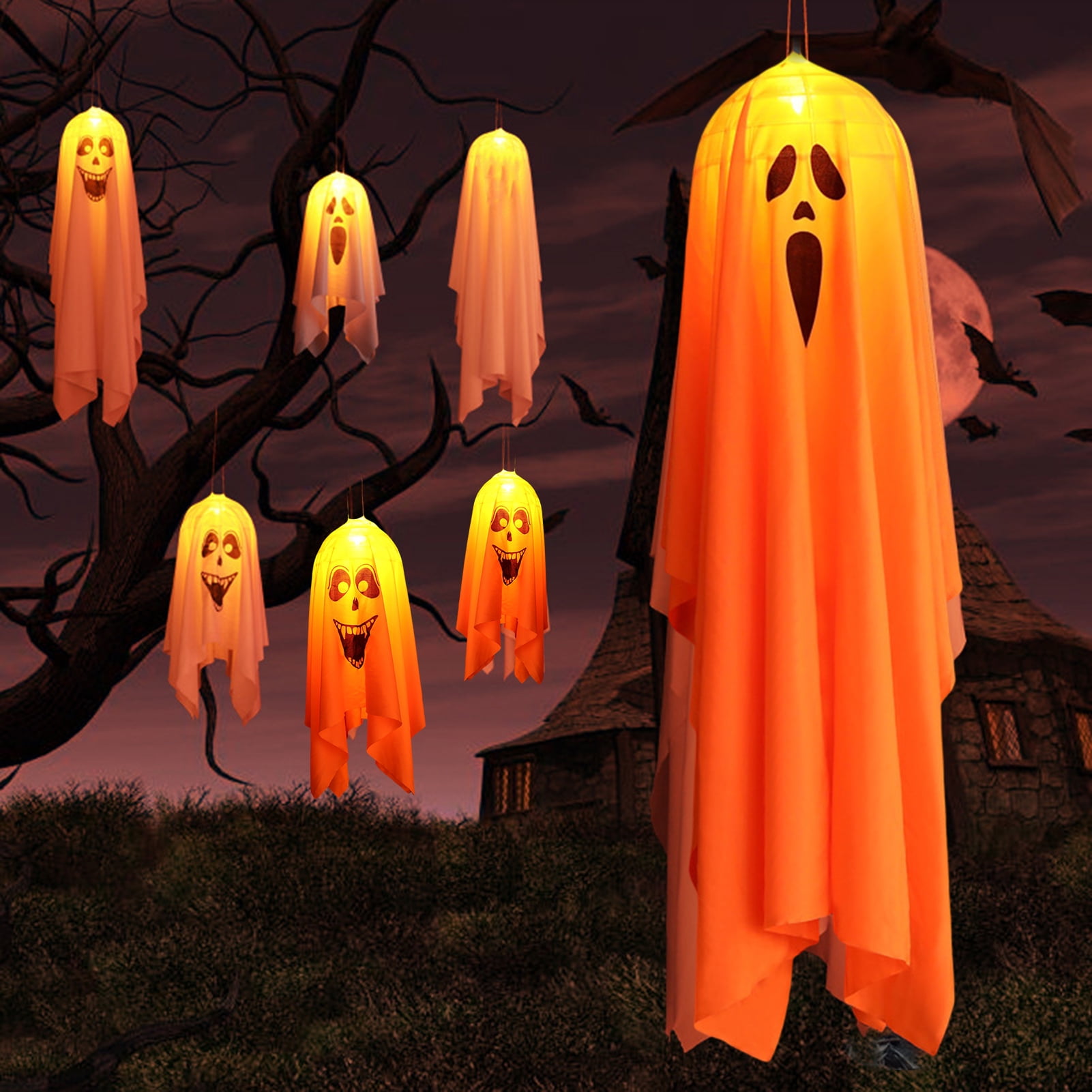 Halloween Ghost Decorations Outdoor Glowing Ghost Decoration Spooky ...