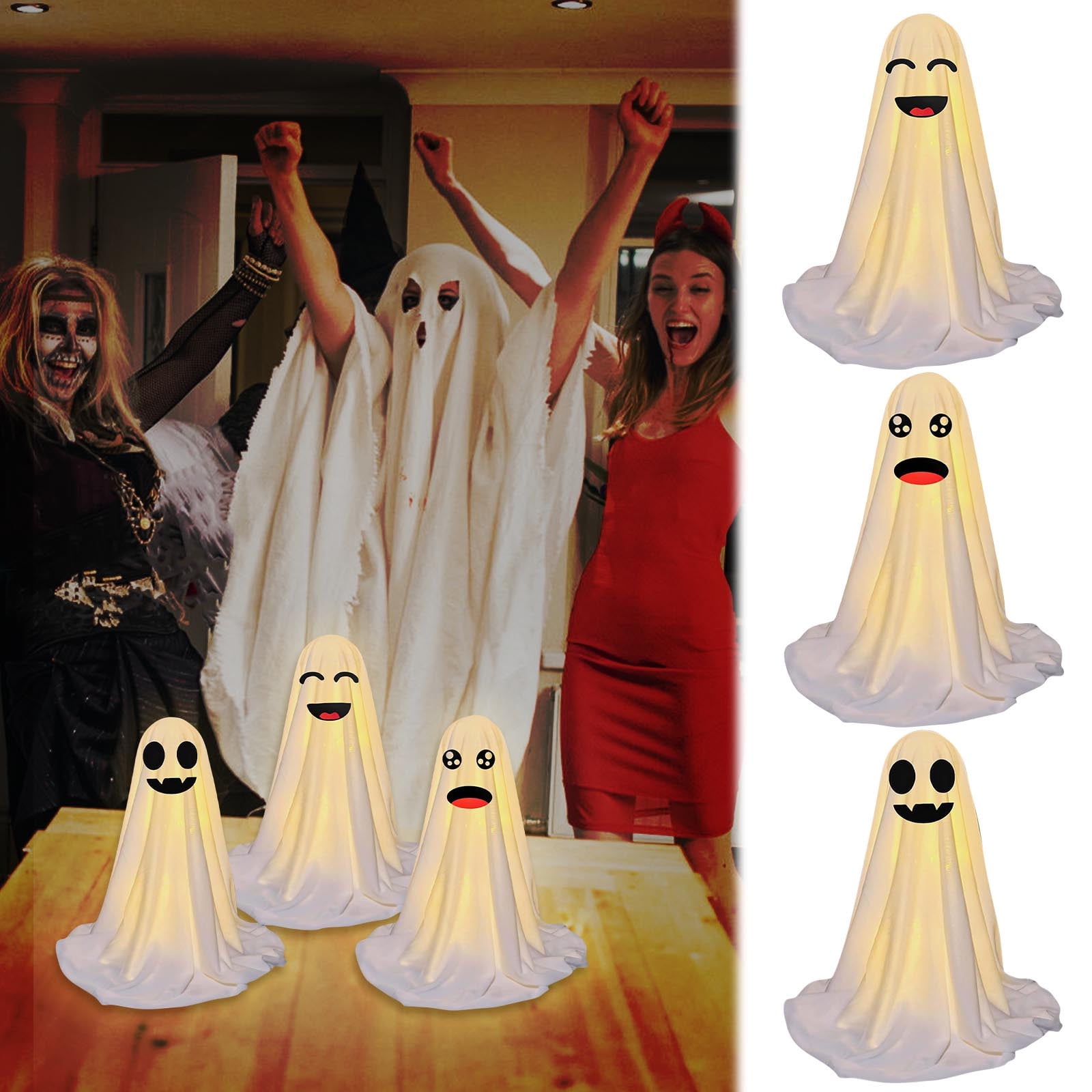 Halloween Ghost Decorations Outdoor Yard Decor | Creepy Metal Cloth ...