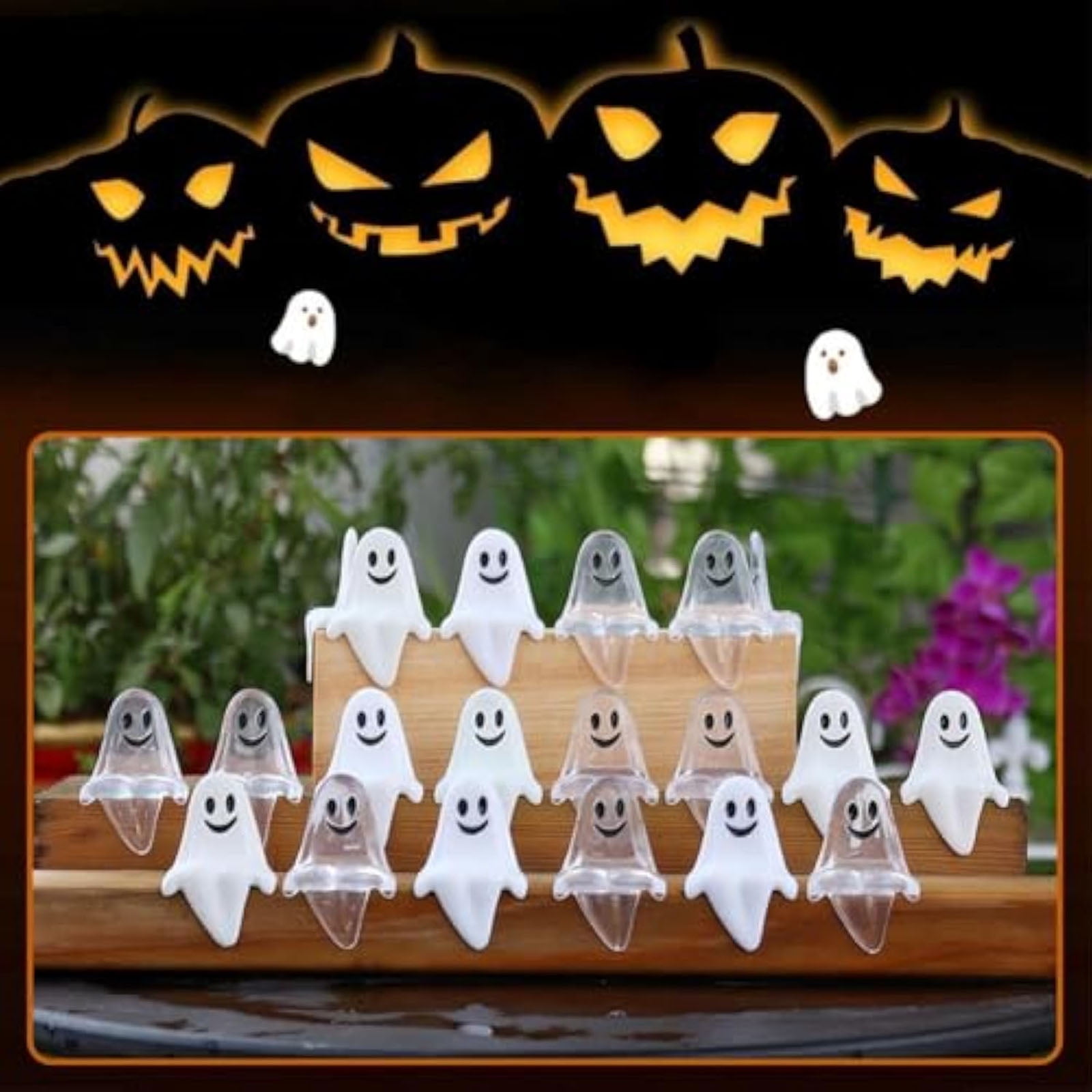 Halloween Ghost Decorations Set of 20 Spooky Sitting Happy Ghosts ...