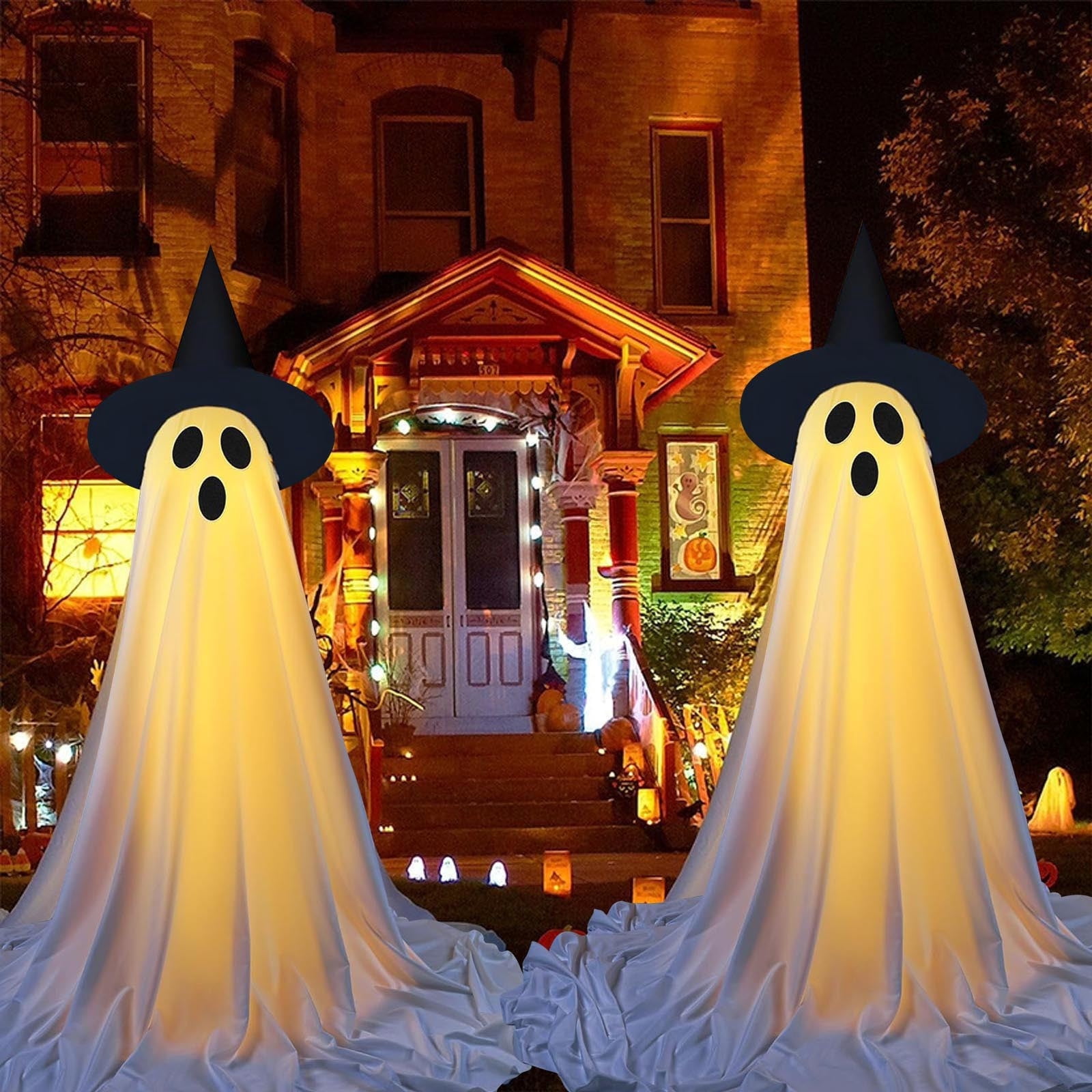 Halloween Ghost Decorative Lights, Illuminated Fabric Ghosts with ...
