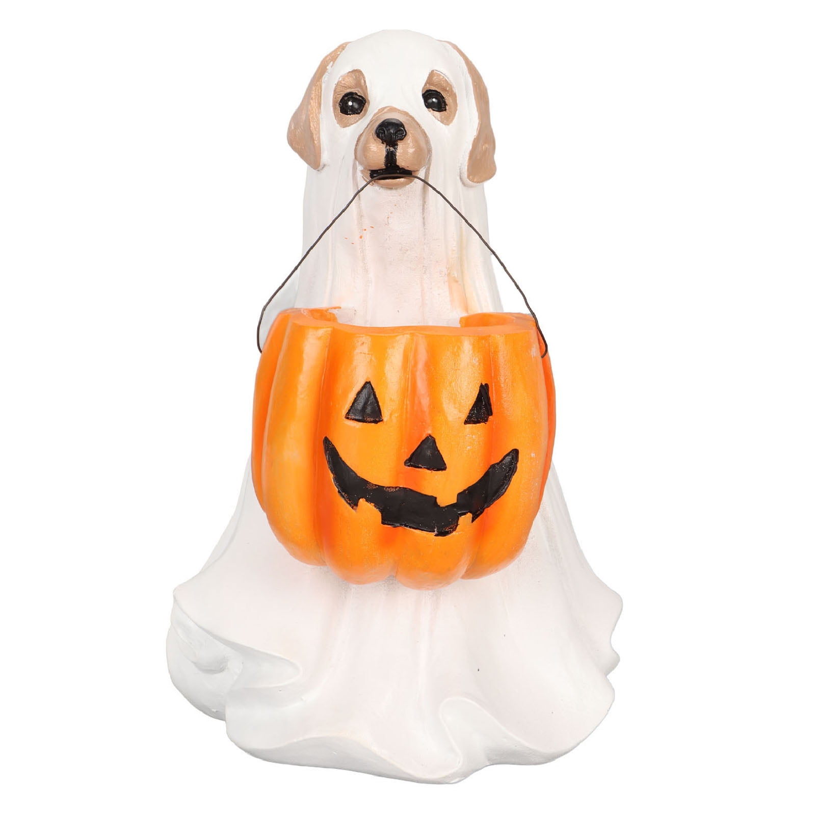 Halloween Ghost Dog Statue Resin Pumpkin Dog Ornament Cute Spooky Ghost Dog Figurine For Indoor ...