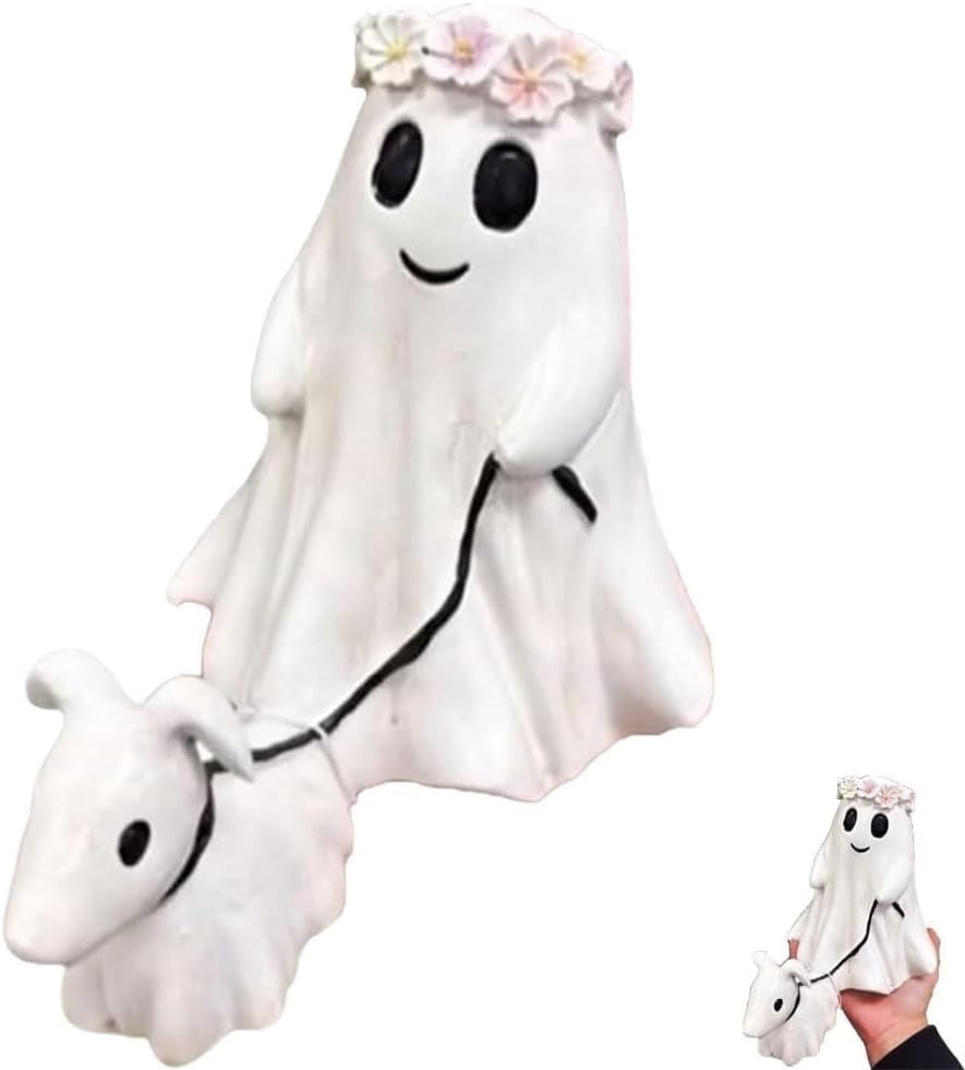 Halloween Ghost Dog Statues, Ghost Walking Dog Statue, Spooky Ghost Dog ...