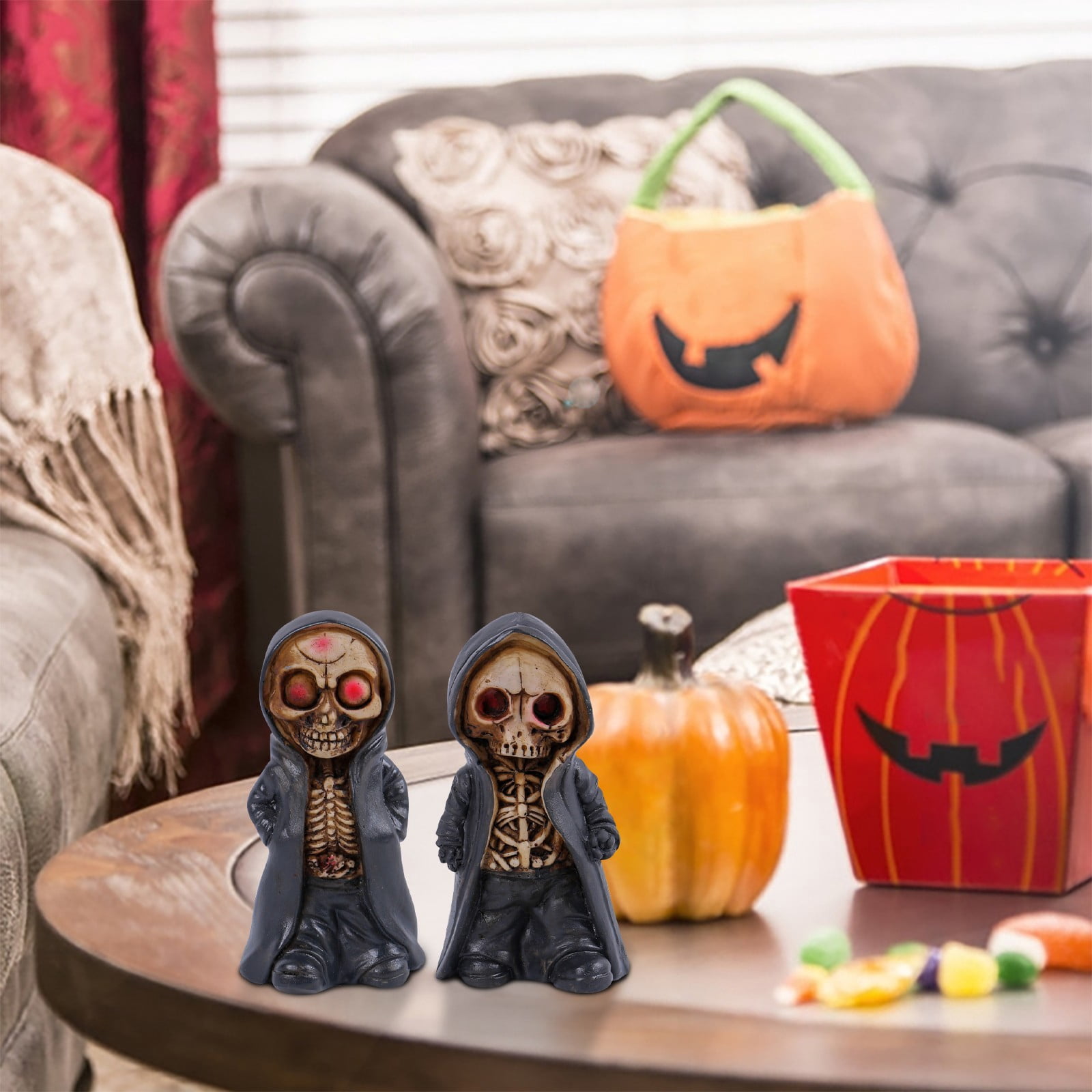 Halloween Ghost Face Knife Halloween Standing Skeleton Decorations ...