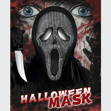 Fun World - Scream Halloween Scary Rhinestone Ghost Face Mask with ...