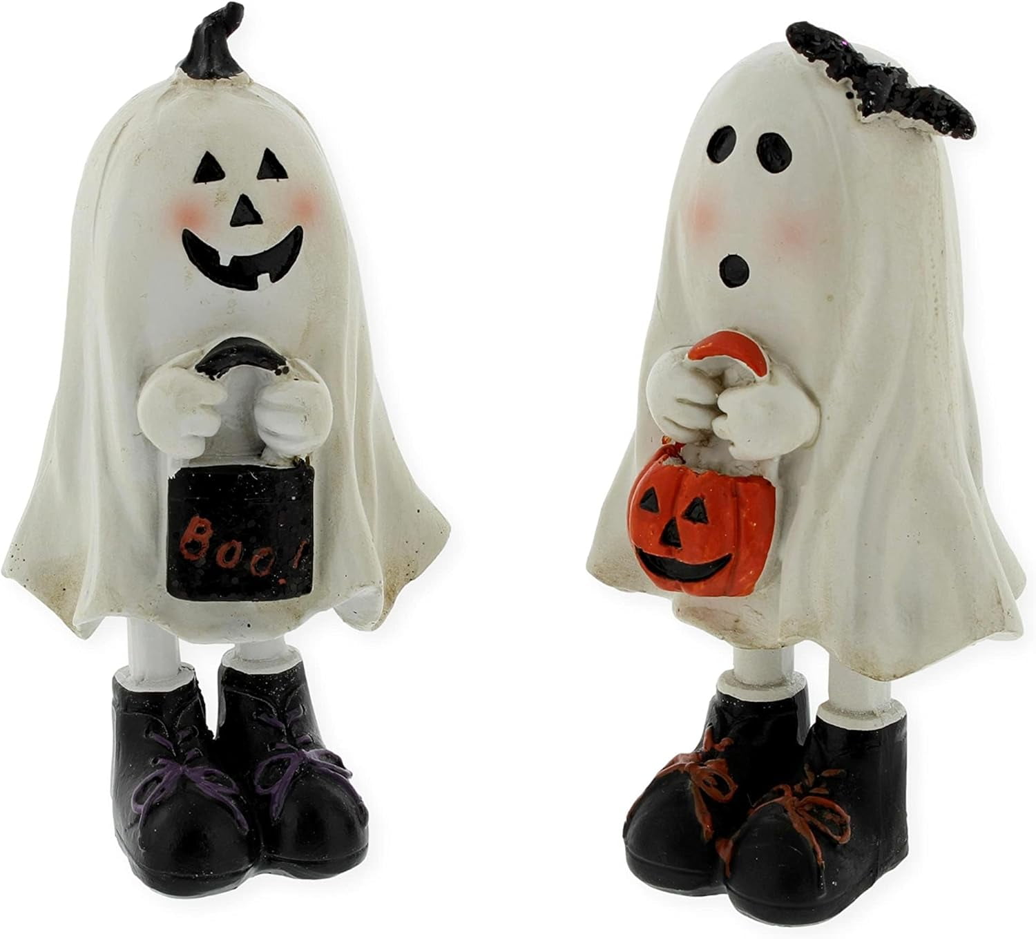 Halloween Ghost Figurine Cute Finger Statue Ghost Decor Ceramic Spooky ...