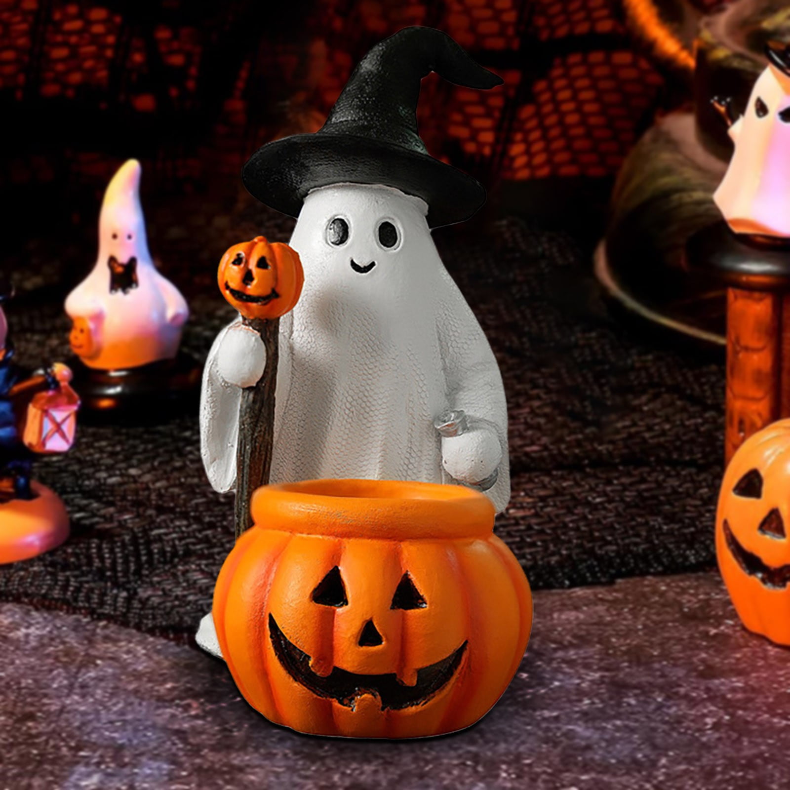 Halloween Ghost Figurine Decoration, 16cm Cute Ghost Statue with ...