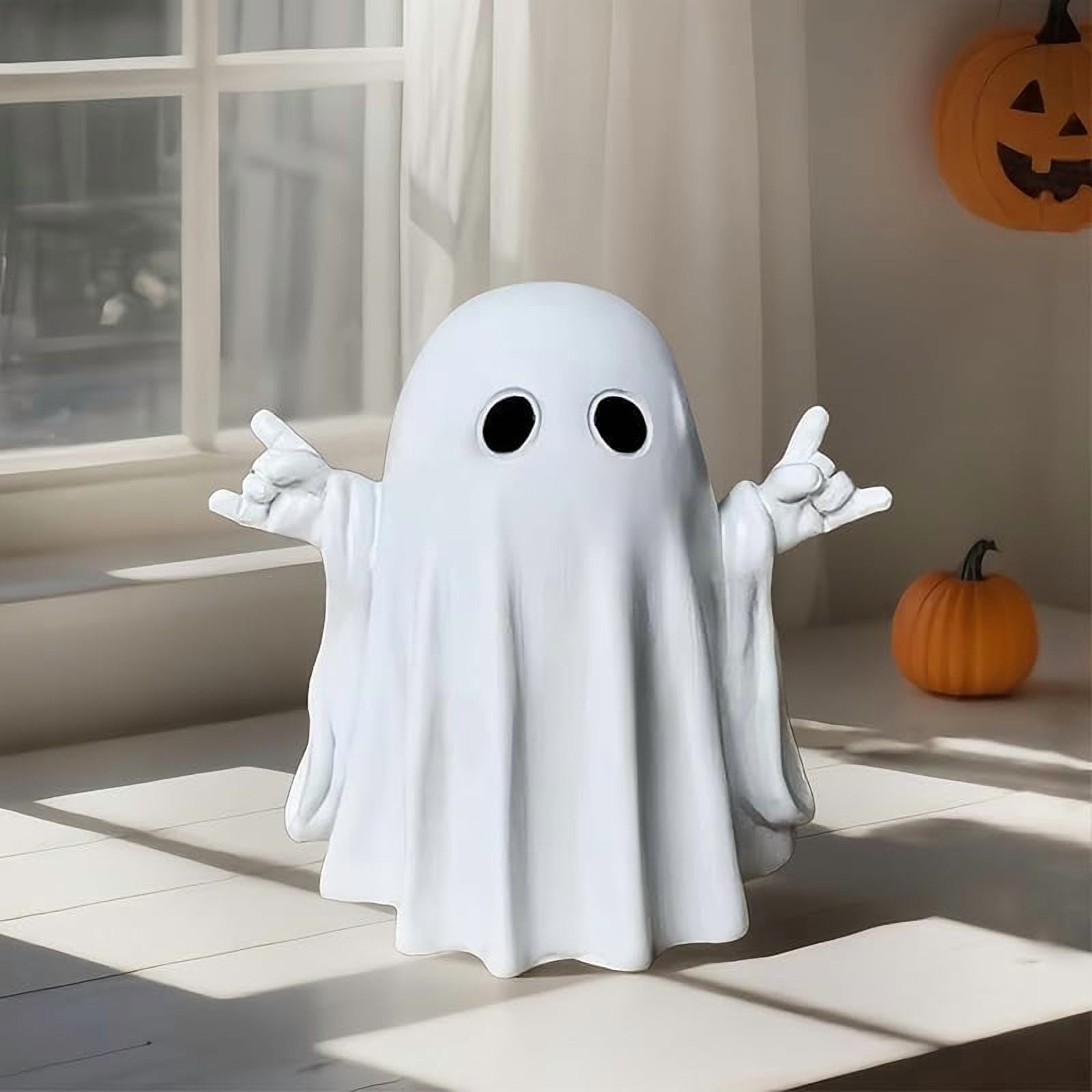 Halloween Ghost Figurine Funny Love Ghost Statue Heart Ghost Decoration ...