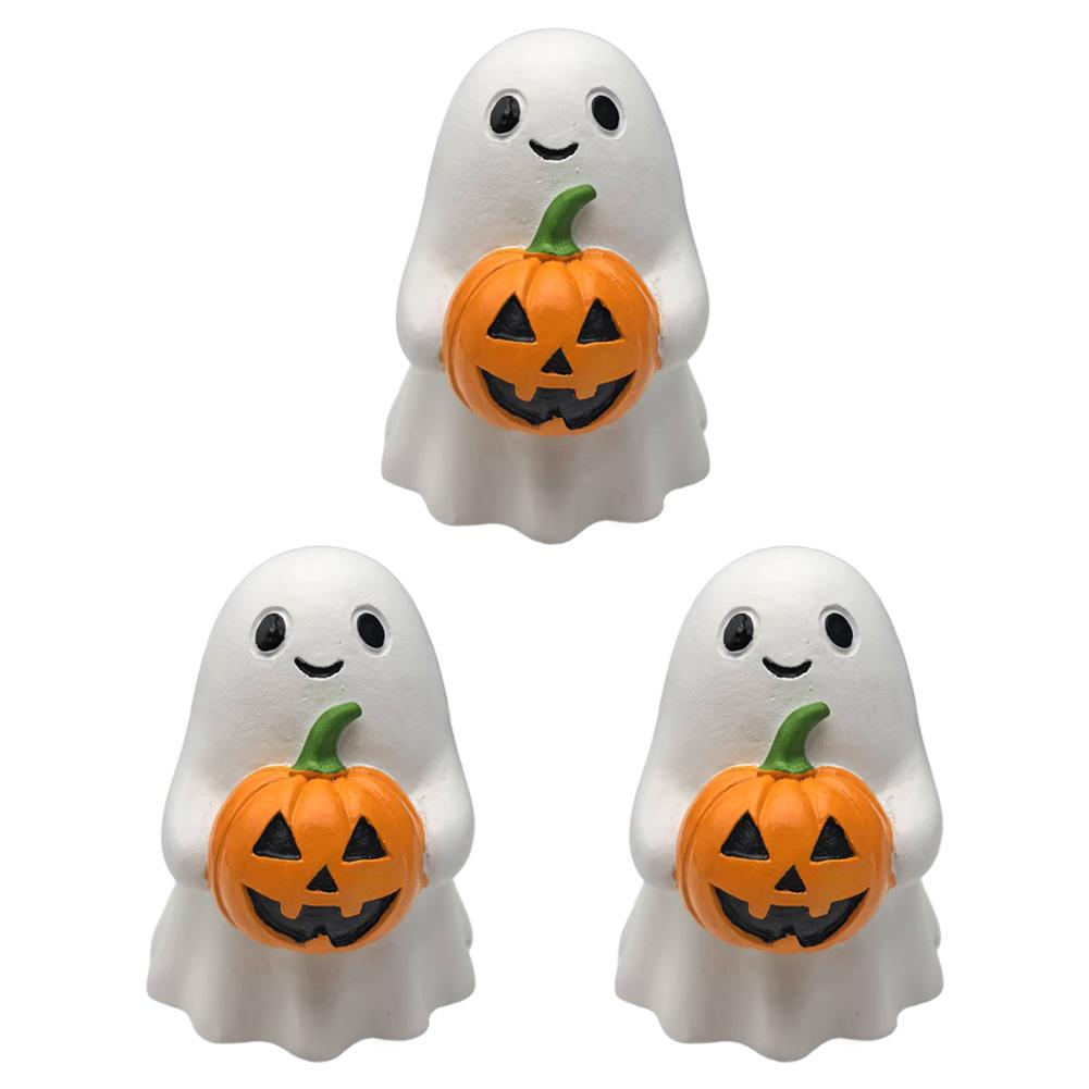 Halloween Ghost Figurine Funny Pumpkin Ghost Statue Ghost Decoration ...