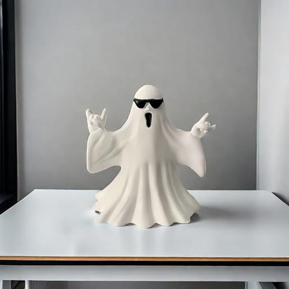 Halloween Ghost Figurine Funny Resin Ghost Statue Pair Ghost Decoration ...