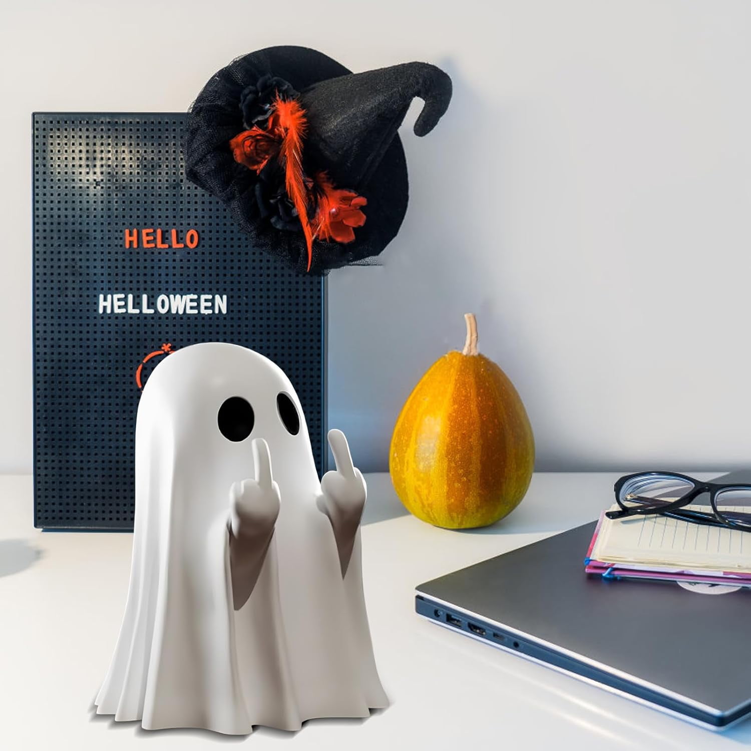 Halloween Ghost Figurine - Spooky Resin Ghost Statue, Cute Ghost Decor ...