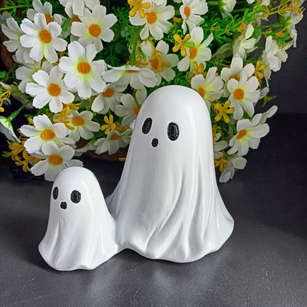 Halloween Ghost Figurine - Spooky Resin Ghost Statue, Cute Ghost Decor ...