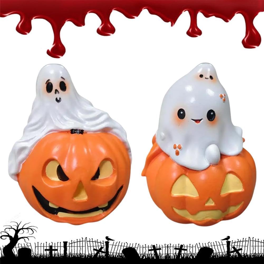 Halloween Ghost Figurine,Spooky Resin Ghost Statue,Mini Cute Resin ...