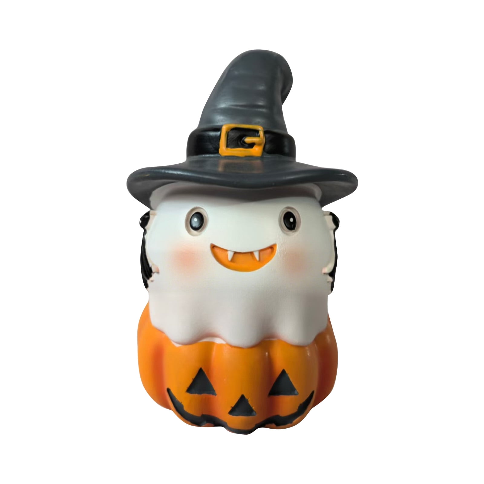 Halloween Ghost Figurine with Witch Hat & Pumpkin Base – Home, Office ...