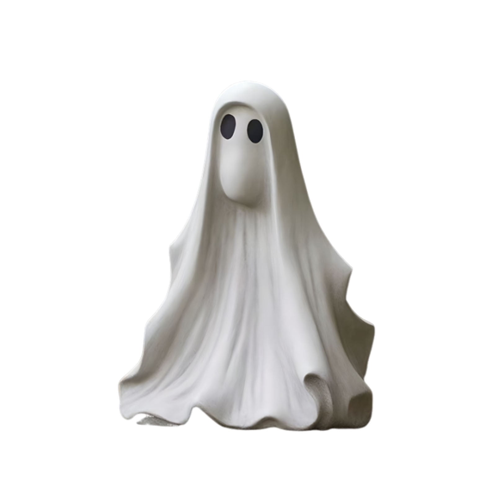 Halloween Ghost Figurines Decor Cute White Ghost Statue Resin Sculpture ...