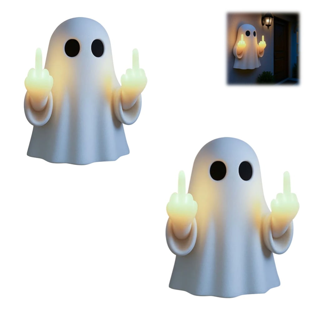 Halloween Ghost Figurines - Ghost Finger LED Lamps, Funny Phantom Decor ...
