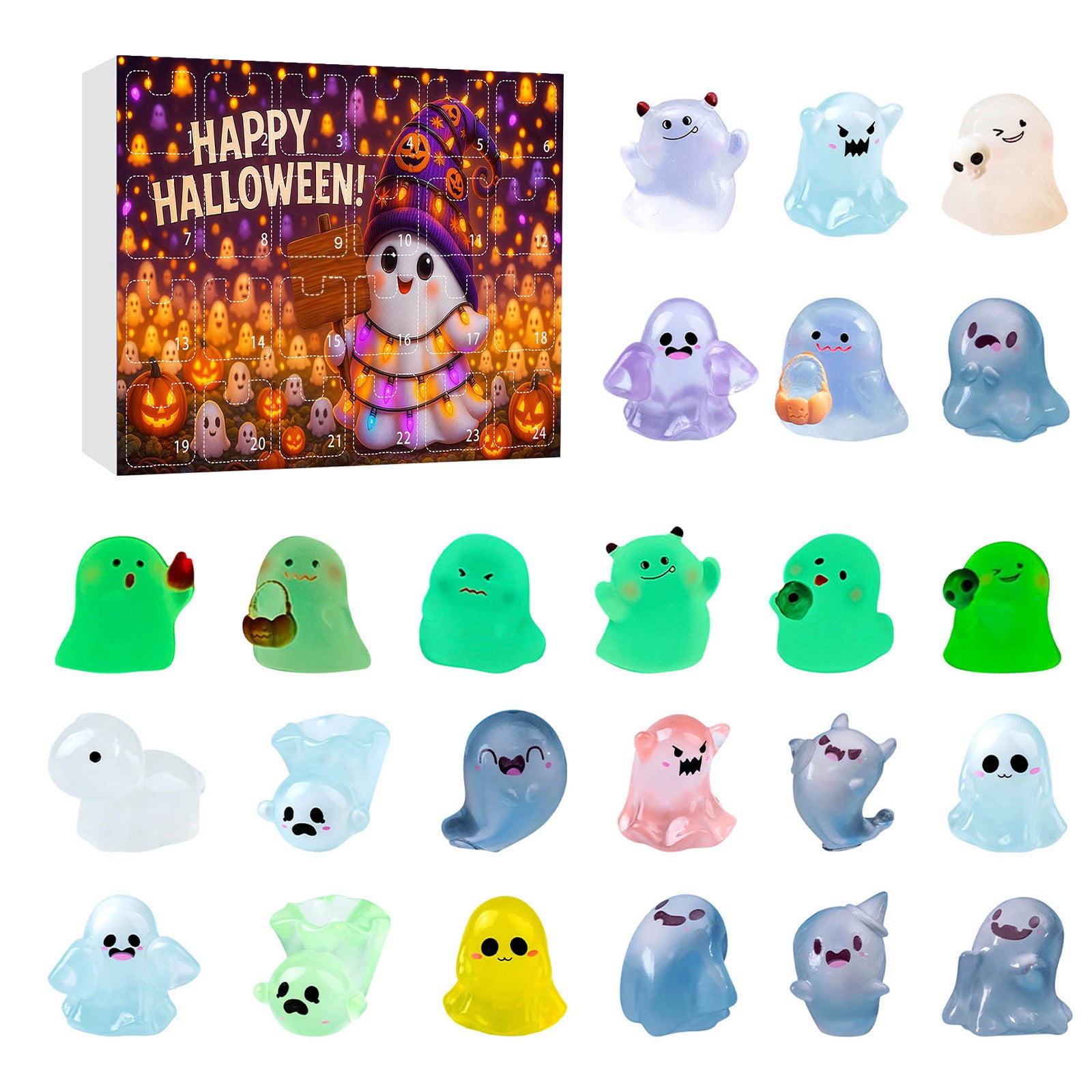 Halloween Ghost Figurines Set 24 Pieces Cute Ghost Decorations for ...