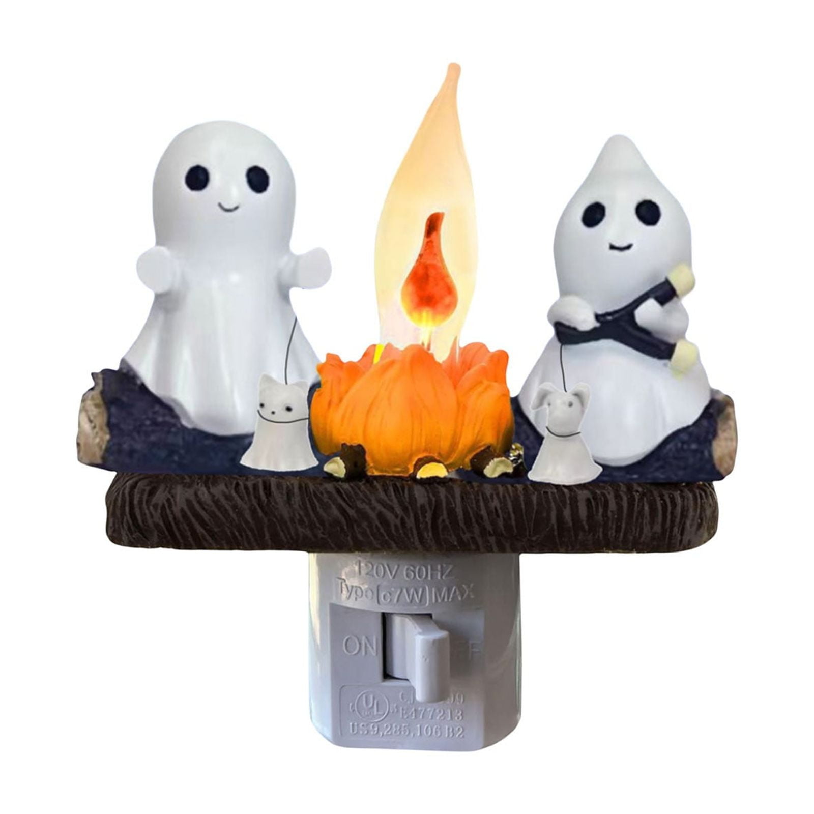 Halloween Ghost Fire Candlestick Resin Craft - Spooky Desktop Decor for ...