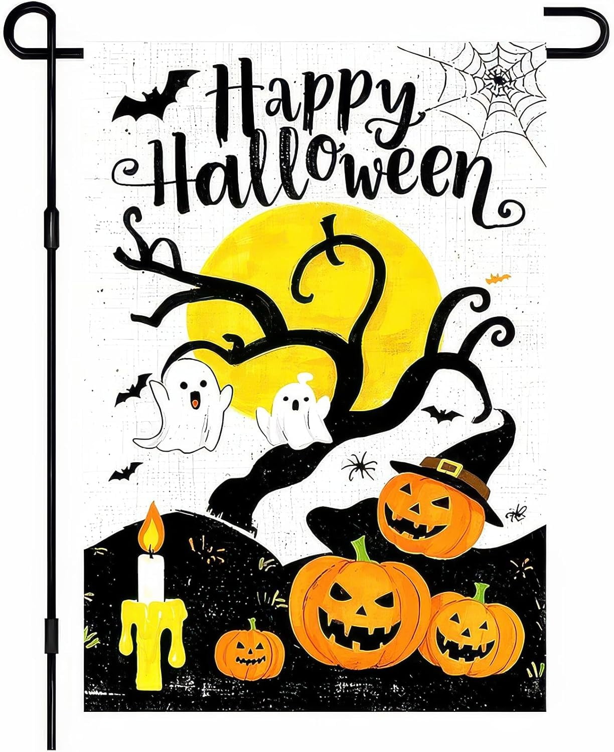 Halloween Ghost Garden Flag 12x18 Inch Spooky Pumpkin Flag Tree Full ...