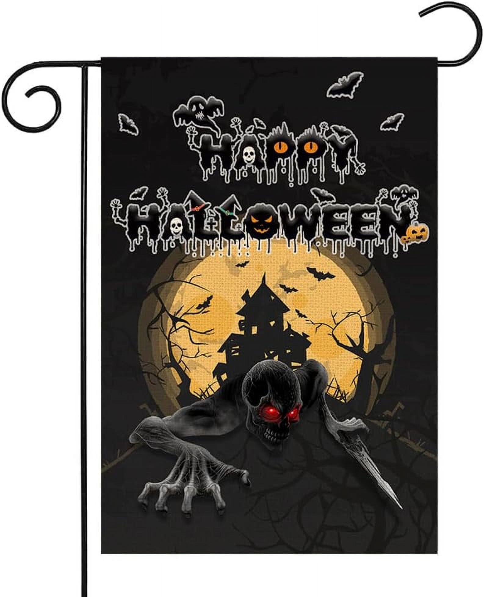 Halloween Ghost Garden Flags Ghost Moon Scary Monster Small Signs ...