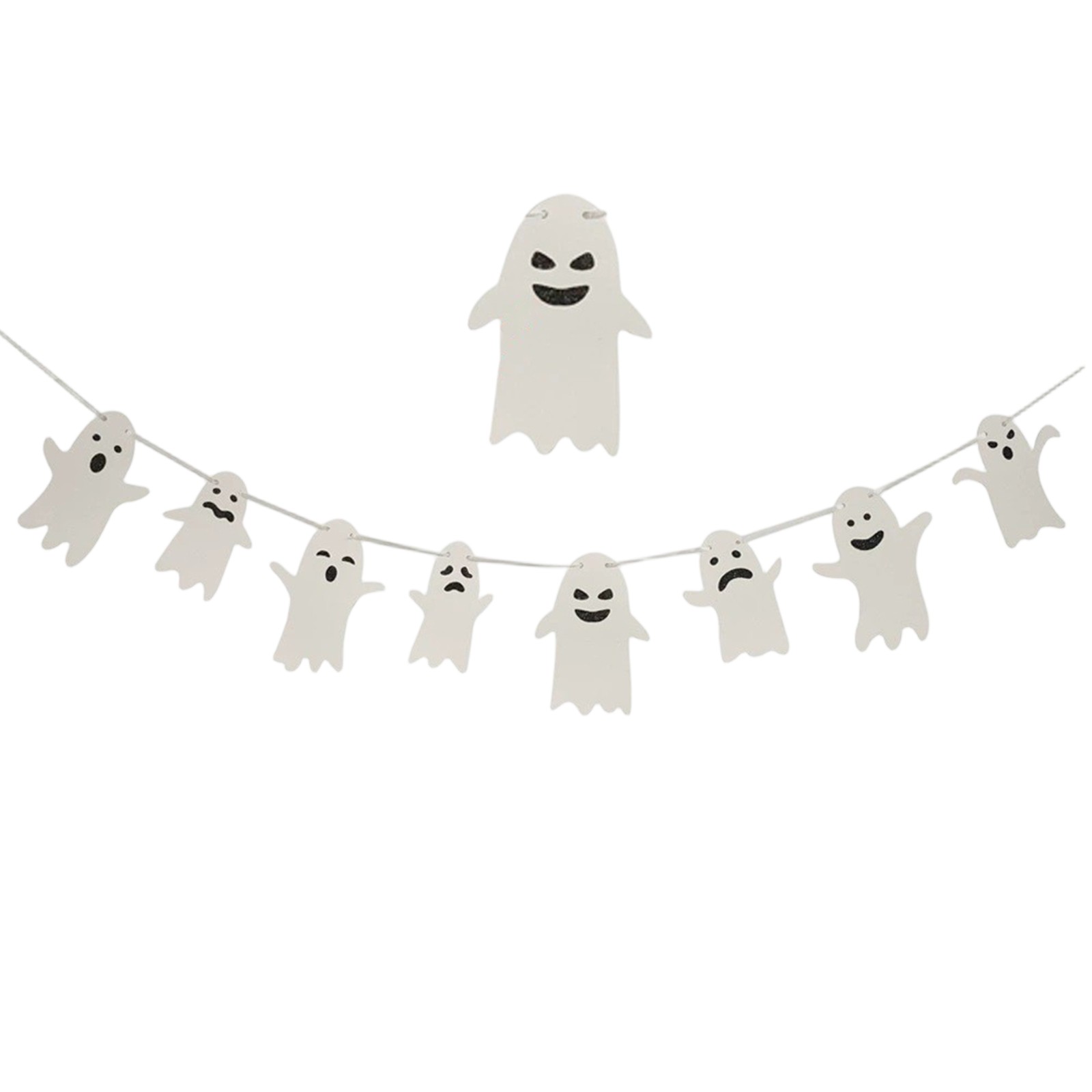 Halloween Ghost Garland Banner, White Hanging Ghost Decorations for ...