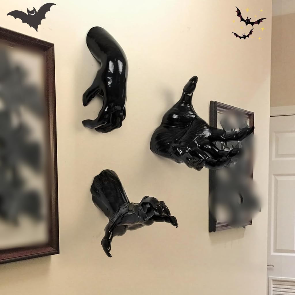 Halloween Ghost Hands Decorative 3-Piece Wall Mounted Grotesque ...