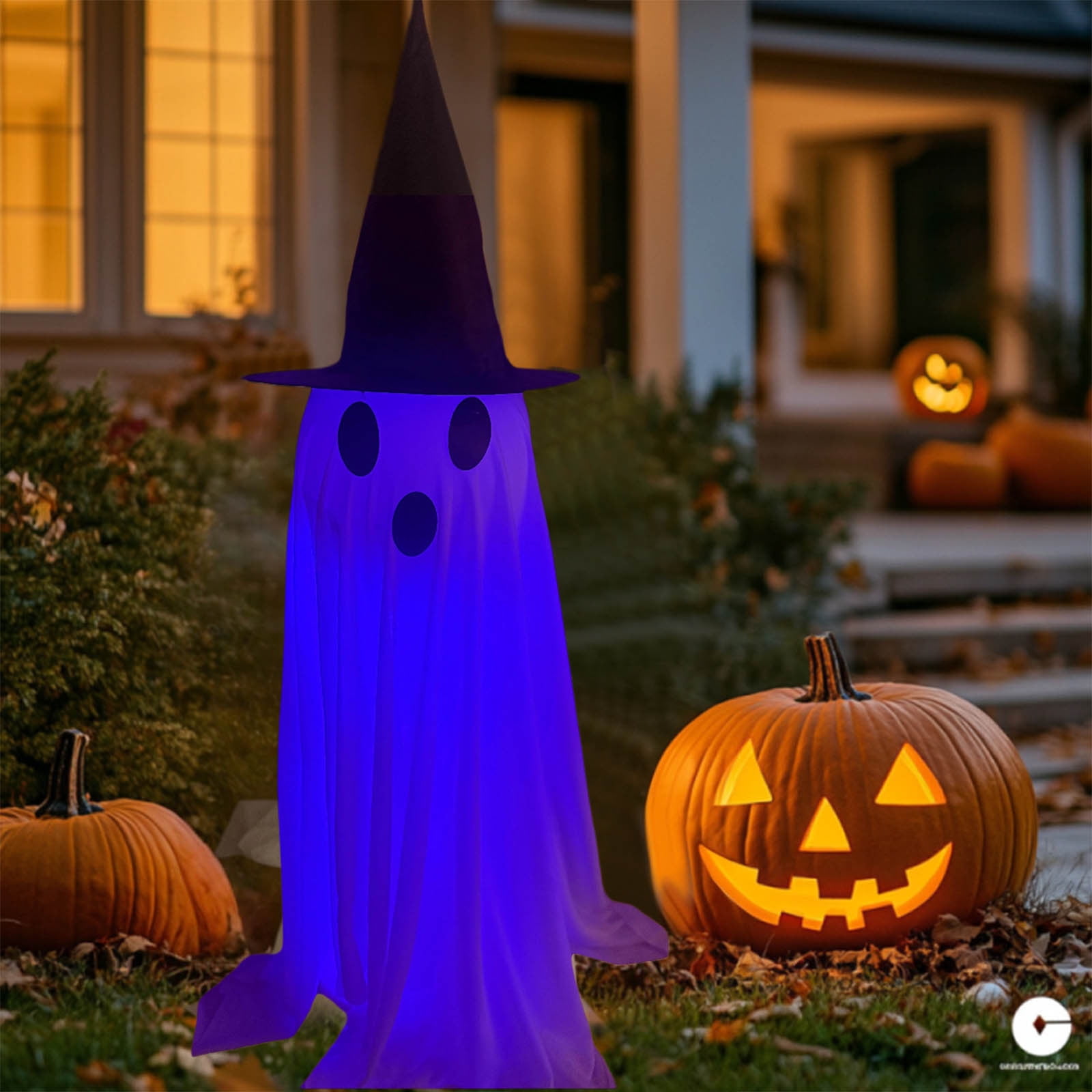 Halloween Ghost Lamp with LED Lights, Large Standing White Ghost Decor ...