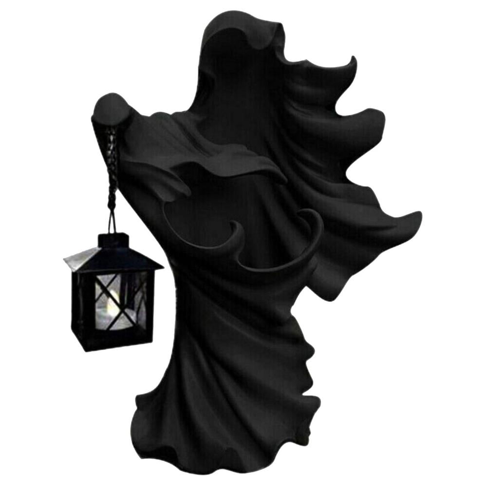 Halloween Ghost with Lantern | Solar LED Light Ghost Lantern Resin ...