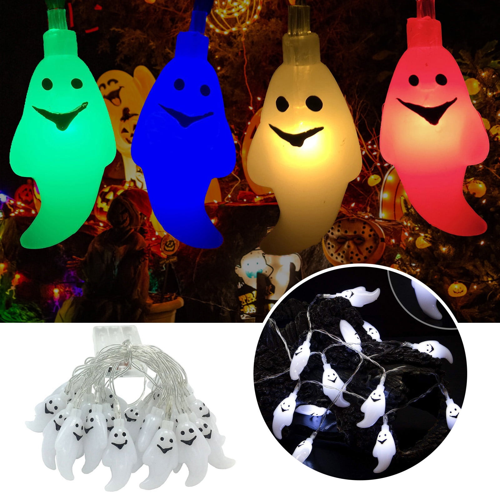 Halloween Ghost Led Battery Box Light String Skeleton Carnival Ghost