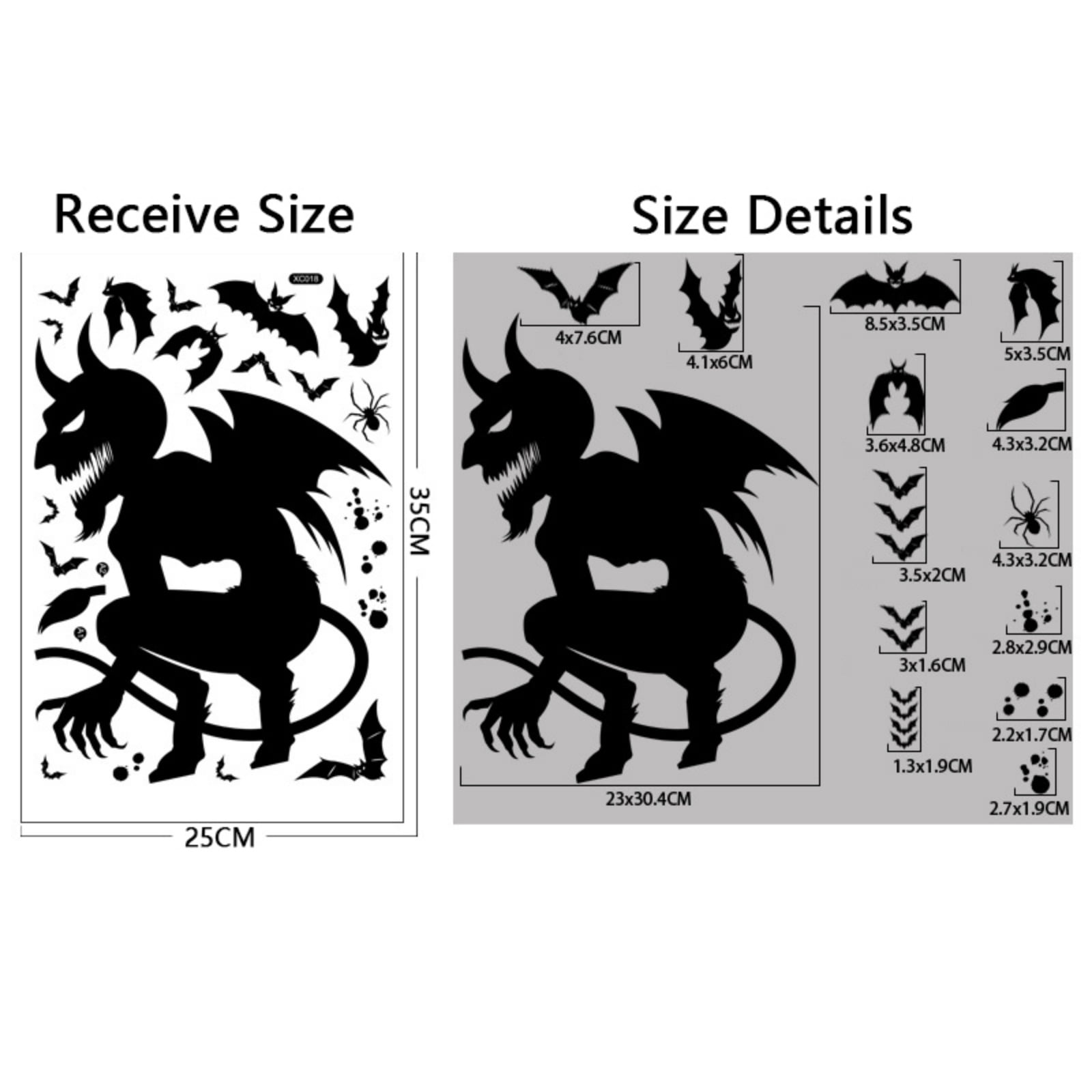 Halloween Ghost Monster Ghost Shadow Window Stickers Witch Death Bat ...