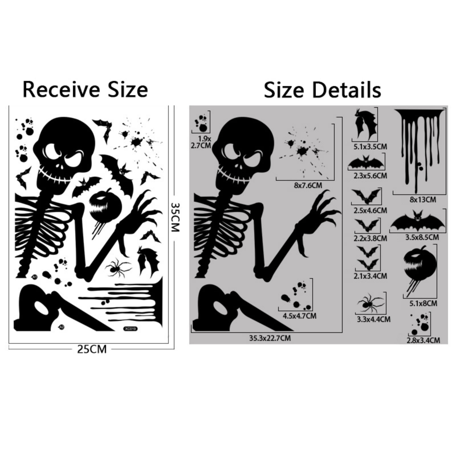 Halloween Ghost Monster Ghost Shadow Window Stickers Witch Death Bat ...