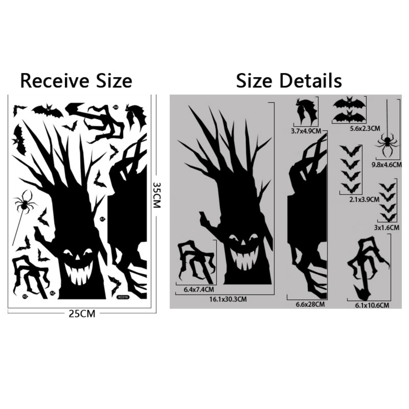 Halloween Ghost Monster Ghost Shadow Window Stickers Witch Death Bat ...