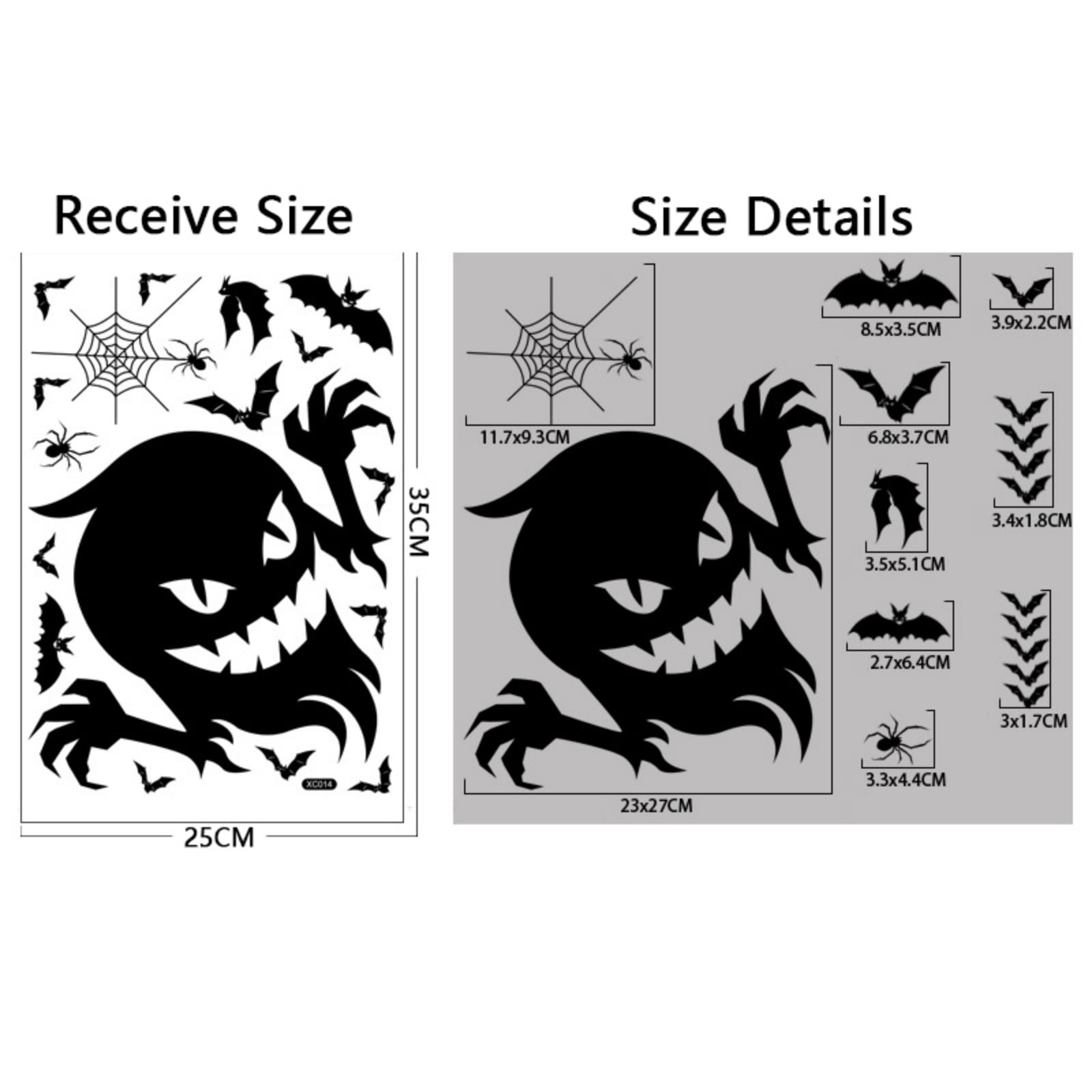 Halloween Ghost Monster Ghost Shadow Window Stickers Witch Death Bat ...