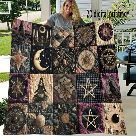 Halloween Ghost & Moon Print Soft Warm Cozy Blanket for Sofa Bed Car ...