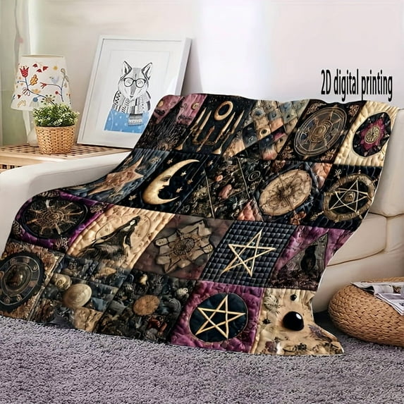 Halloween Ghost & Moon Print Soft Warm Cozy Blanket for Sofa Bed Car ...