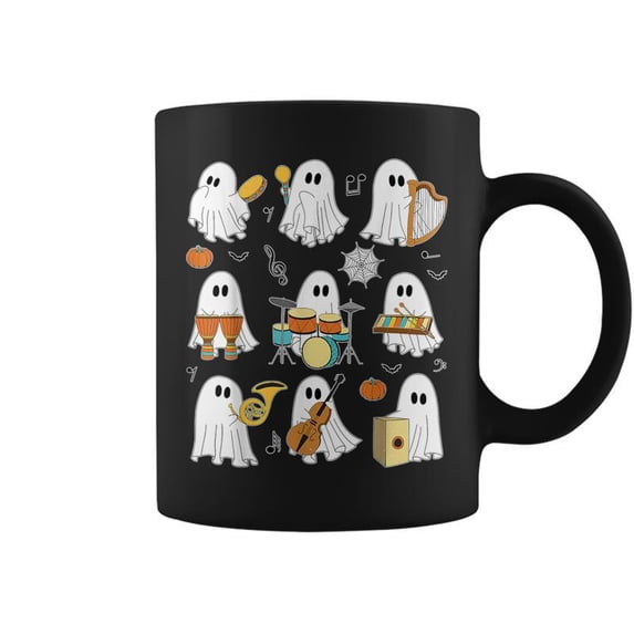 Halloween Ghost Music Teacher Playing Instruments Coffee Mugs - Walmart.com