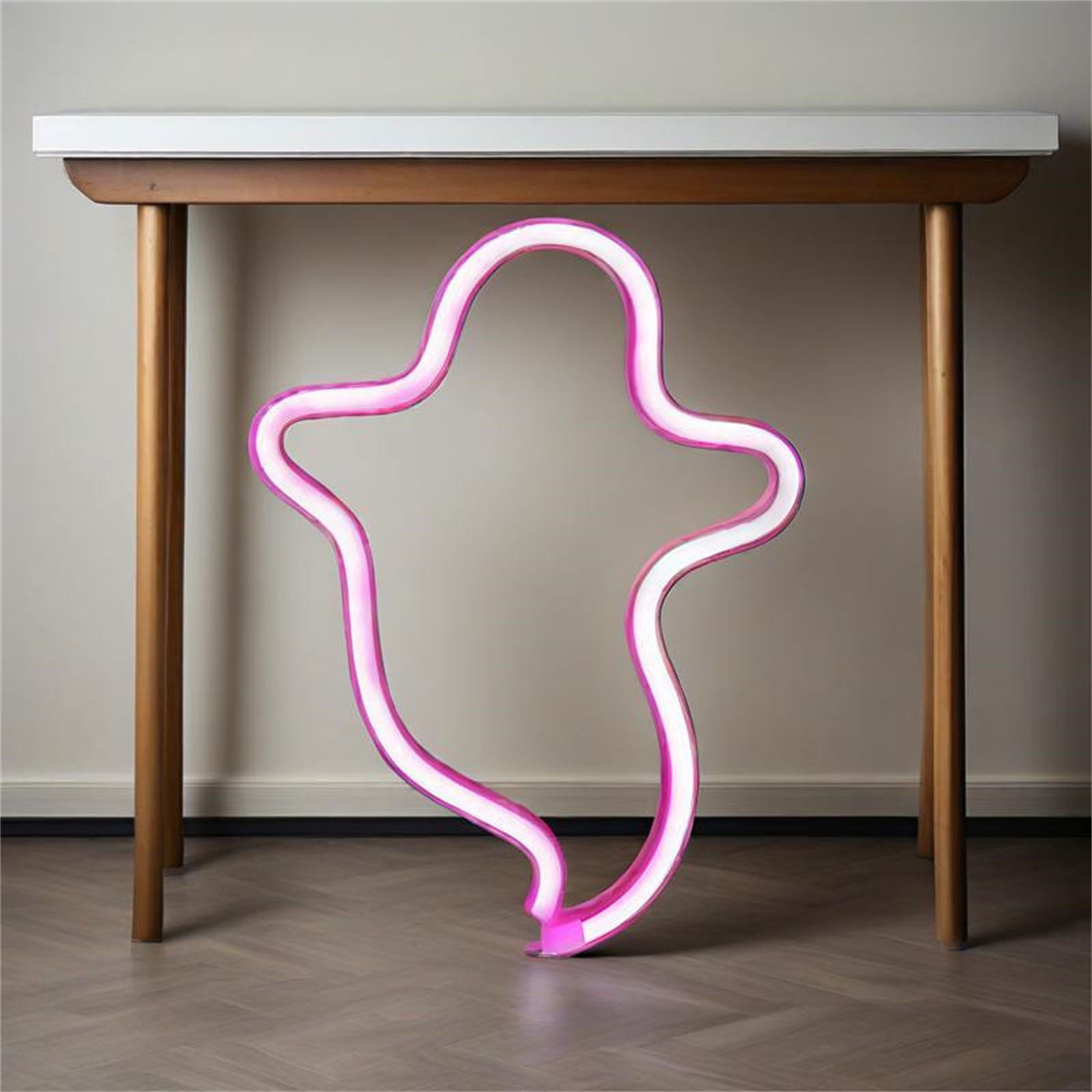 Halloween Ghost Neon Sign LED Gothic Decor USB Battery Powered Night ...