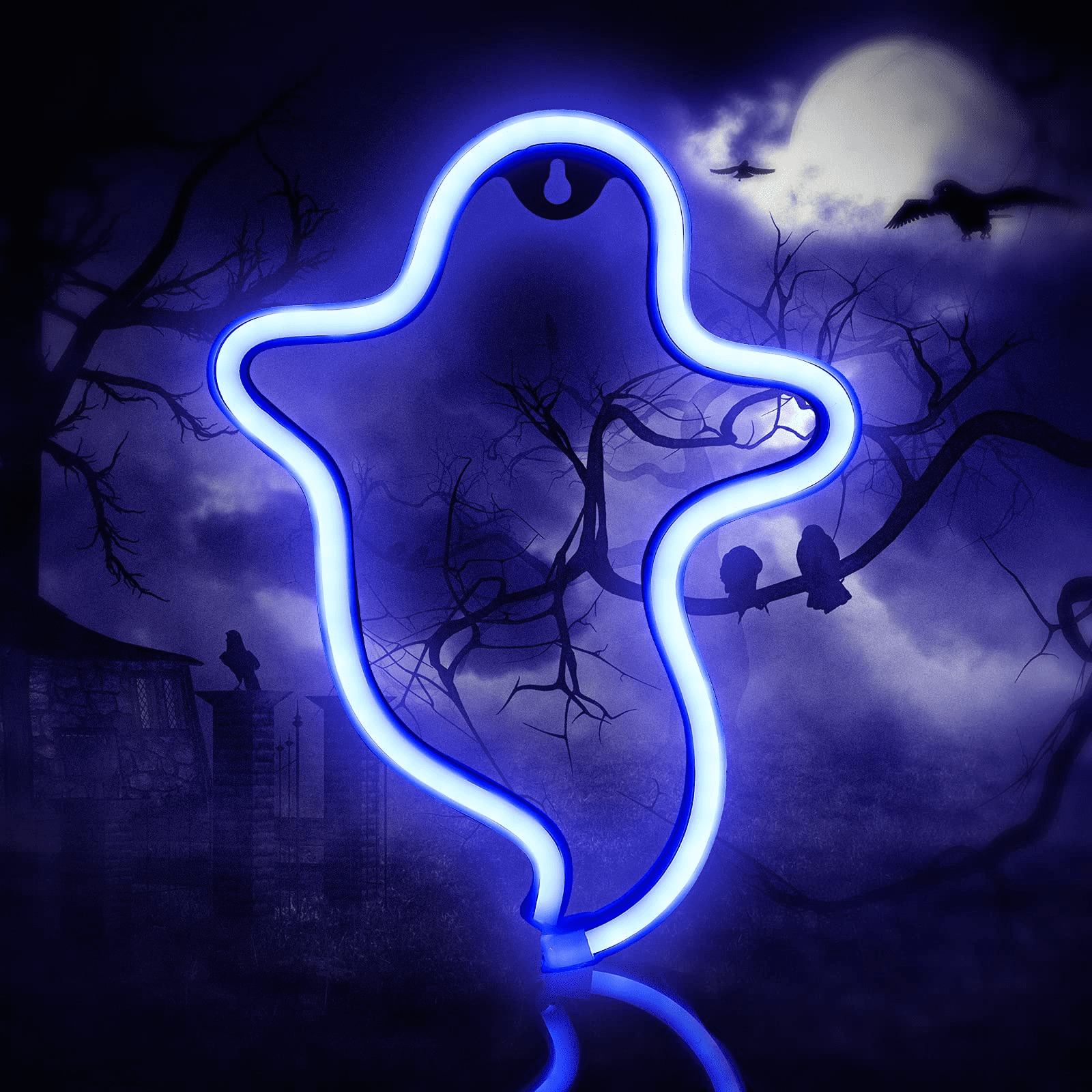 Halloween Ghost Neon Signs LED Neon Night Light, Table Decor for Kids ...