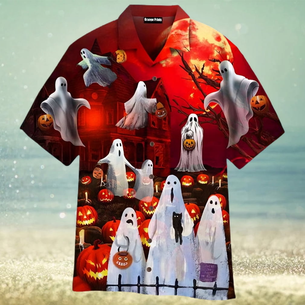 Halloween Ghost Night Hawaiian Shirt - Walmart.com