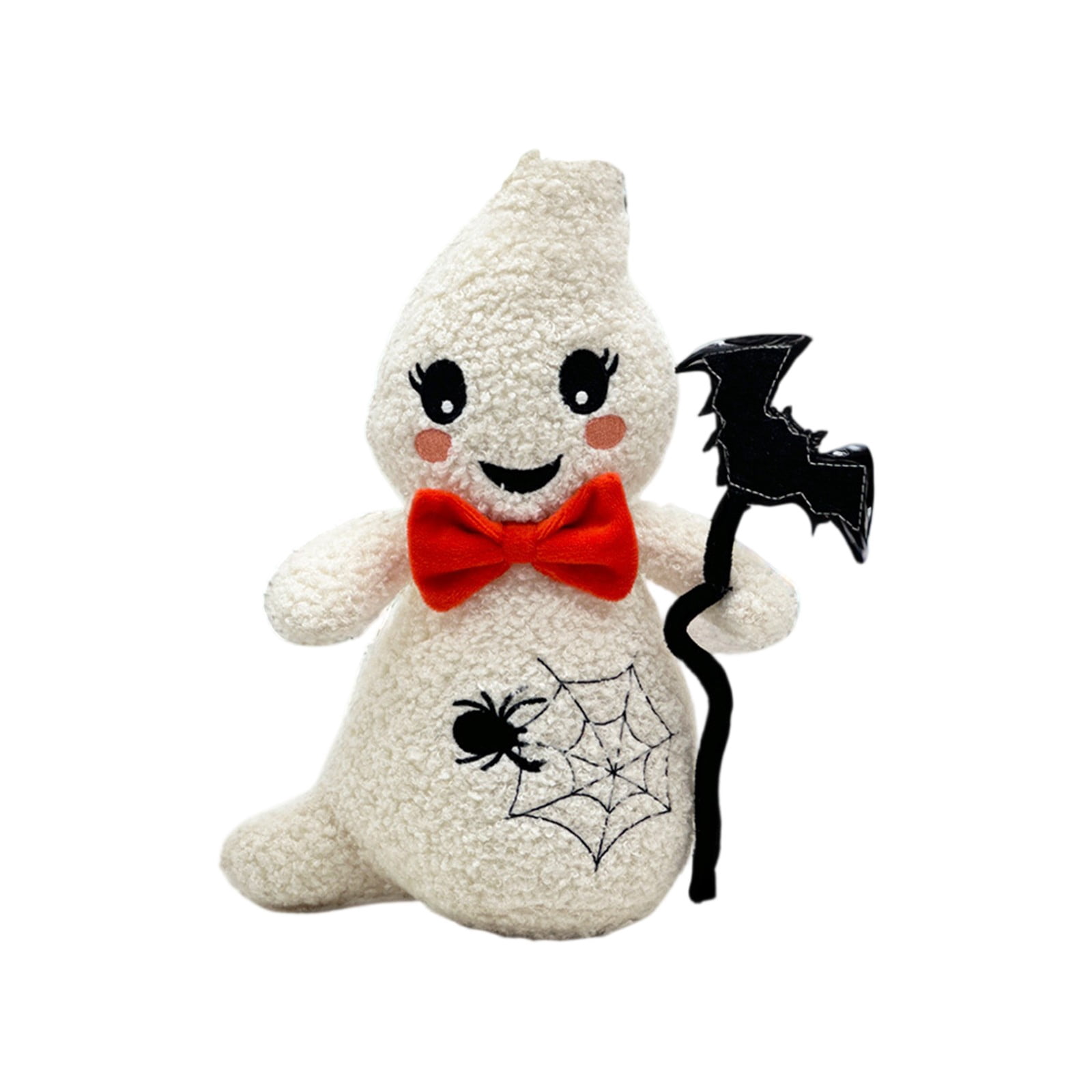 Halloween Ghost Plush Doll - Soft Ghost Plush Toy with Bow Tie & Bat ...