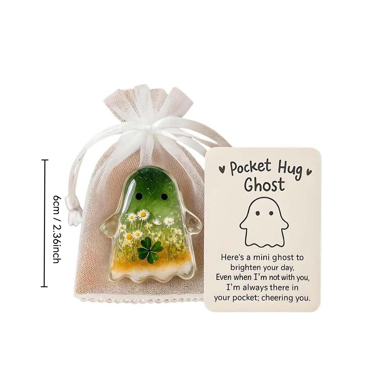 Halloween Ghost Pocket Card Ornament, Cute Mini Ghost Figurine with ...