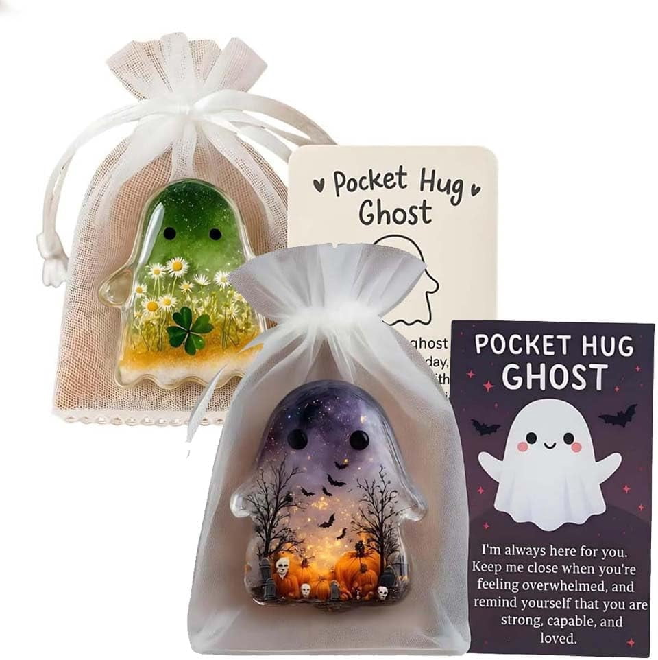 Halloween Ghost Pocket Cards, Cute Pocket Comfort Ghosts: A Hug in Your ...