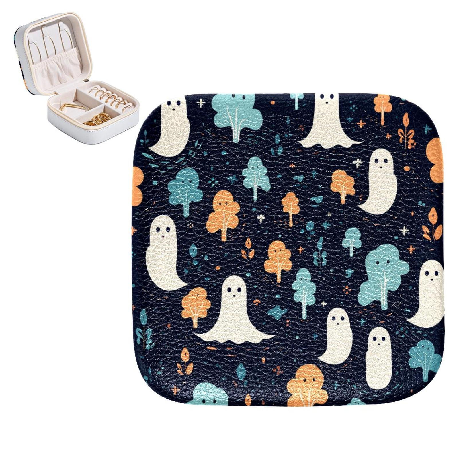 Halloween Ghost Portable Square Jewelry Box Organizer for Rings ...