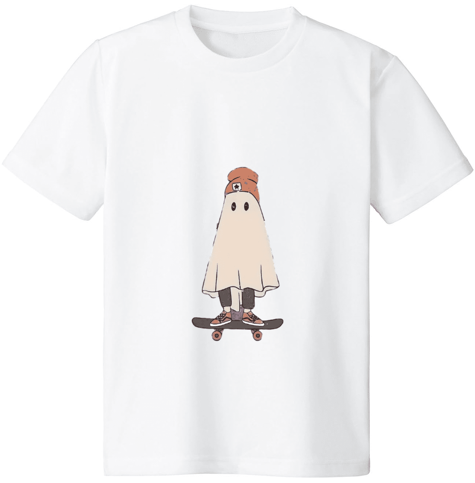 Halloween Ghost Print T-shirt, Casual Short Sleeve Crew Neck T-shirt ...